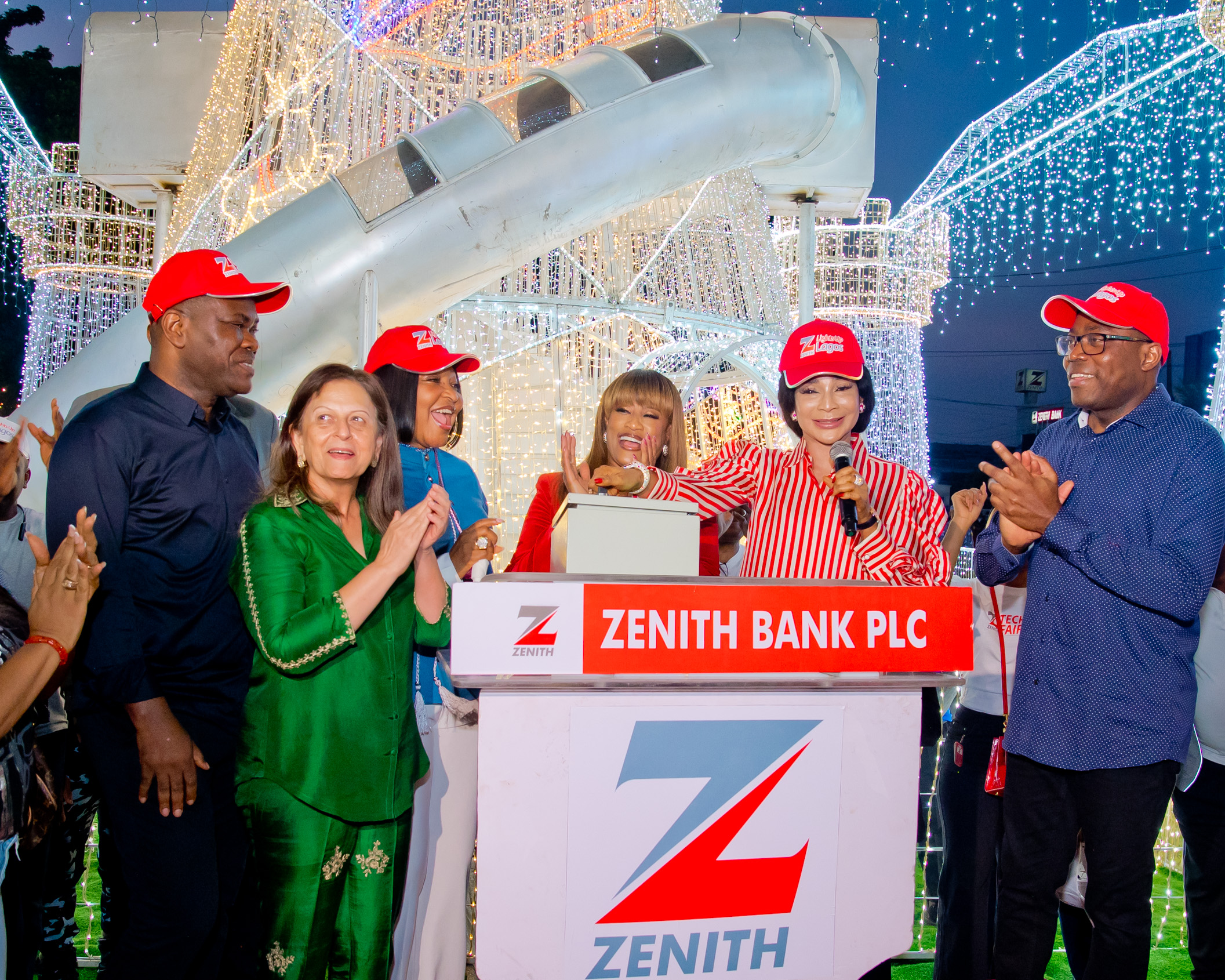 Lagos Shines Brighter As Zenith Bank Lights Up Ajose Adeogun Street For The Yuletide Season